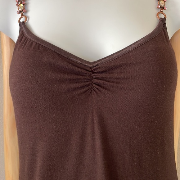 Cache | Tops | Cache Jeweled Chocolate Brown Camisole Top | Poshmark